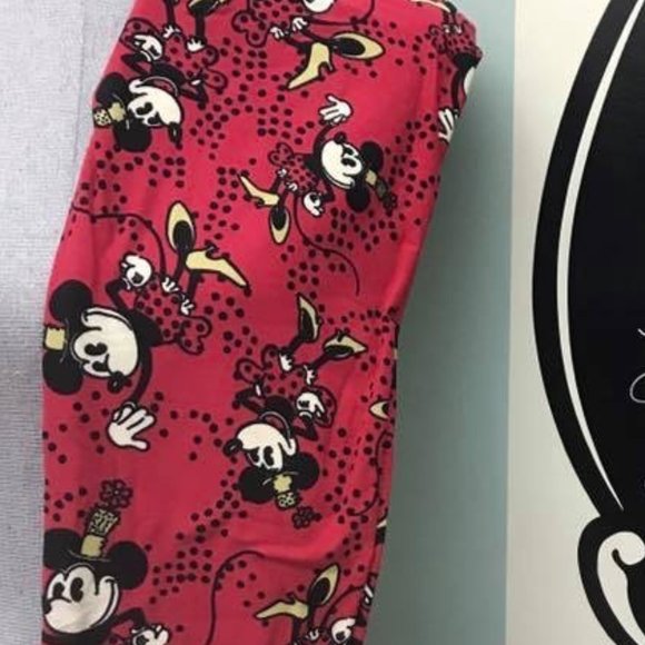 Lularoe Pants And Jumpsuits New Lularoe Os Disney Minnie Mickey Red